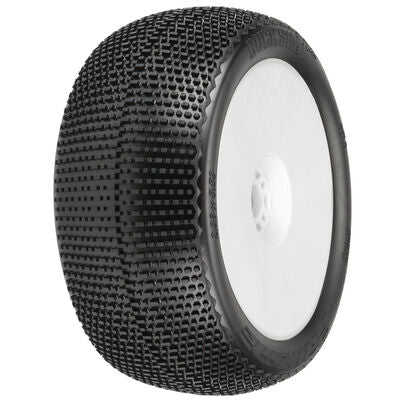 1/8 Buck Shot S3 F/R 4.0" Tyres Mounted 17mm Wht Zero Offst Whls (2 ...